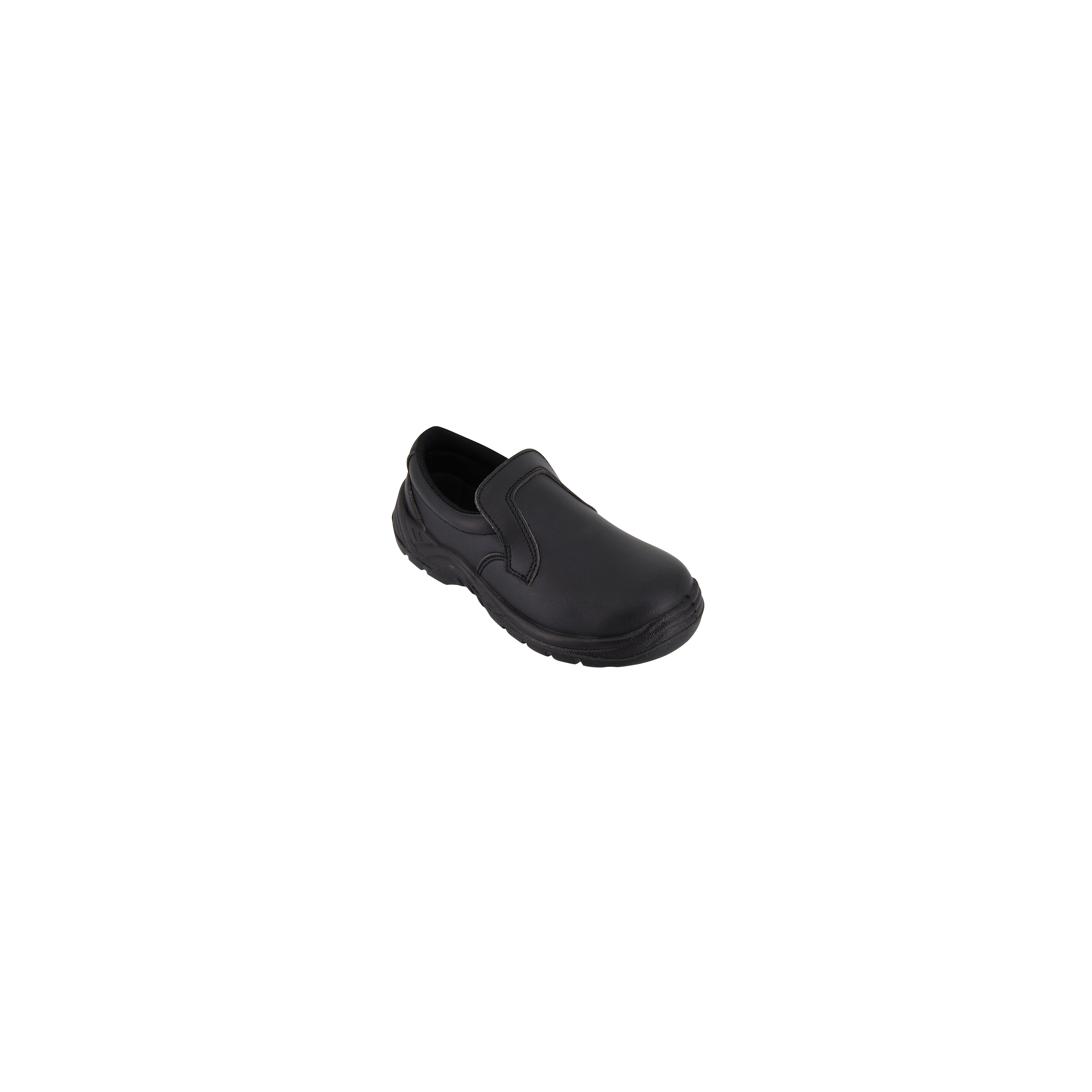 Chaussure de cuisine noire forme mocassin de sécurité