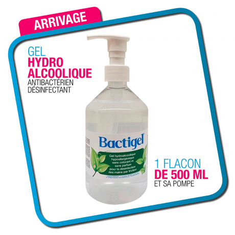 Flacon de gel Hydro made in france BACTIGEL - label-blouse.net