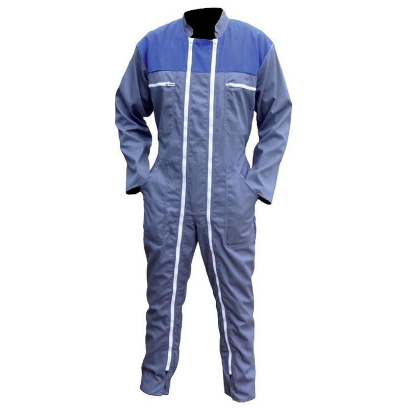 Bleu de travail - Combinaison de travail DF PC GRIS/BLEU - label-blouse.net