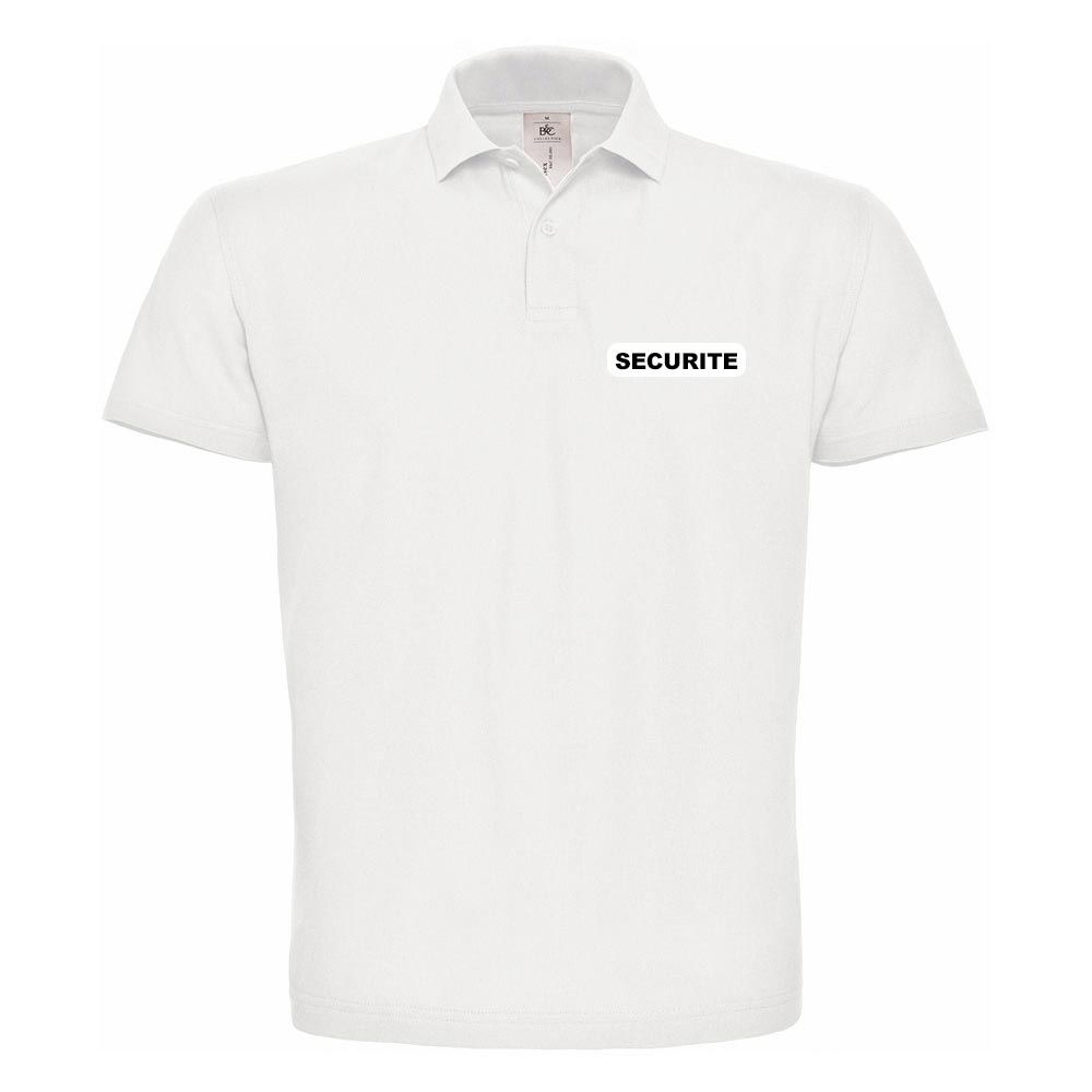 Polo MC sécurité blanc flocage fd blc dvt - label-blouse.net